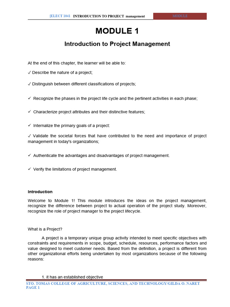 Introduction to Project Management | PDF | Project Management | Risk ...