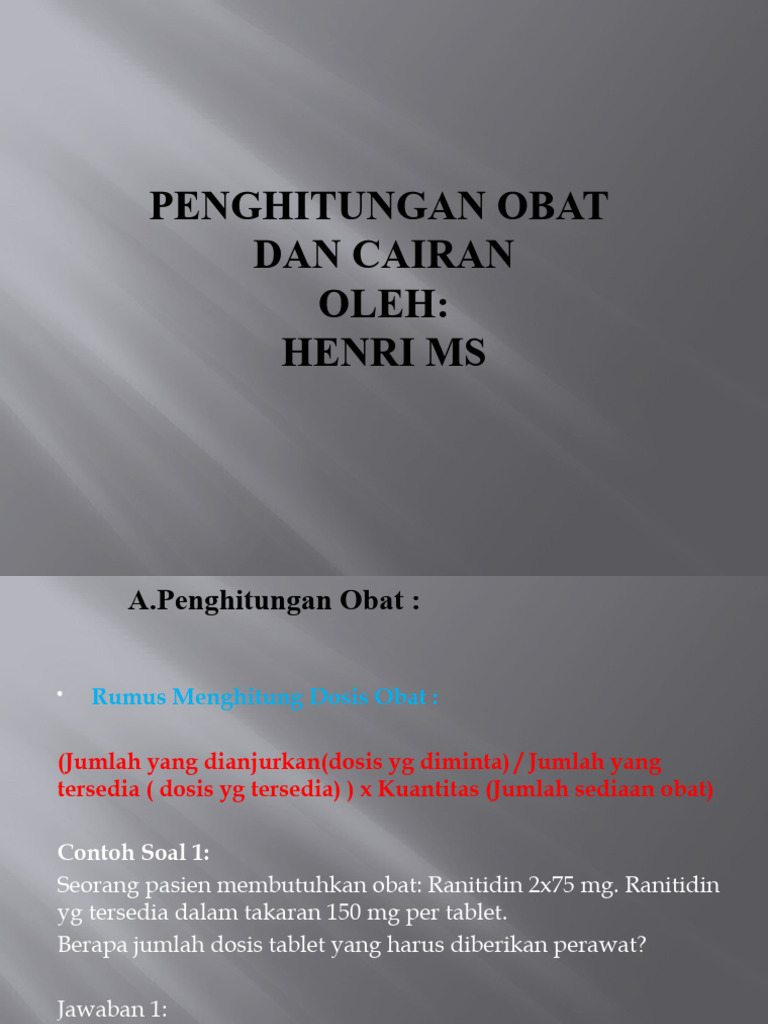 Penghitungan Obat (P.point) | PDF