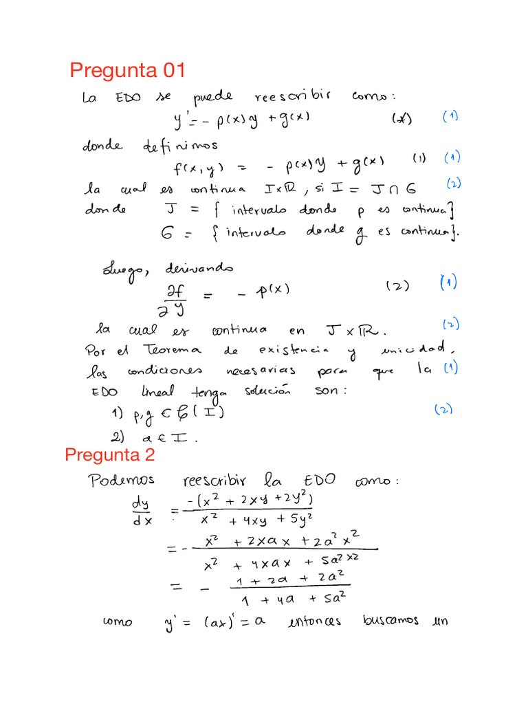 Edo - Corrección - Examen 1 | PDF