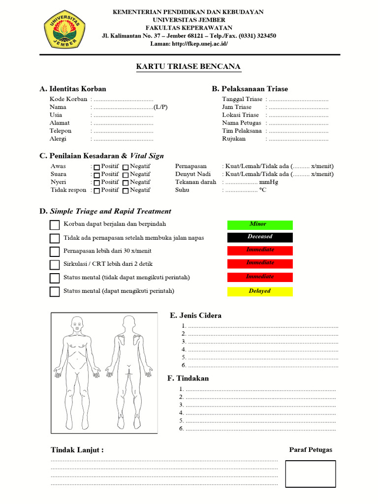 Cetak A5 - Triage Card AJU Team | PDF