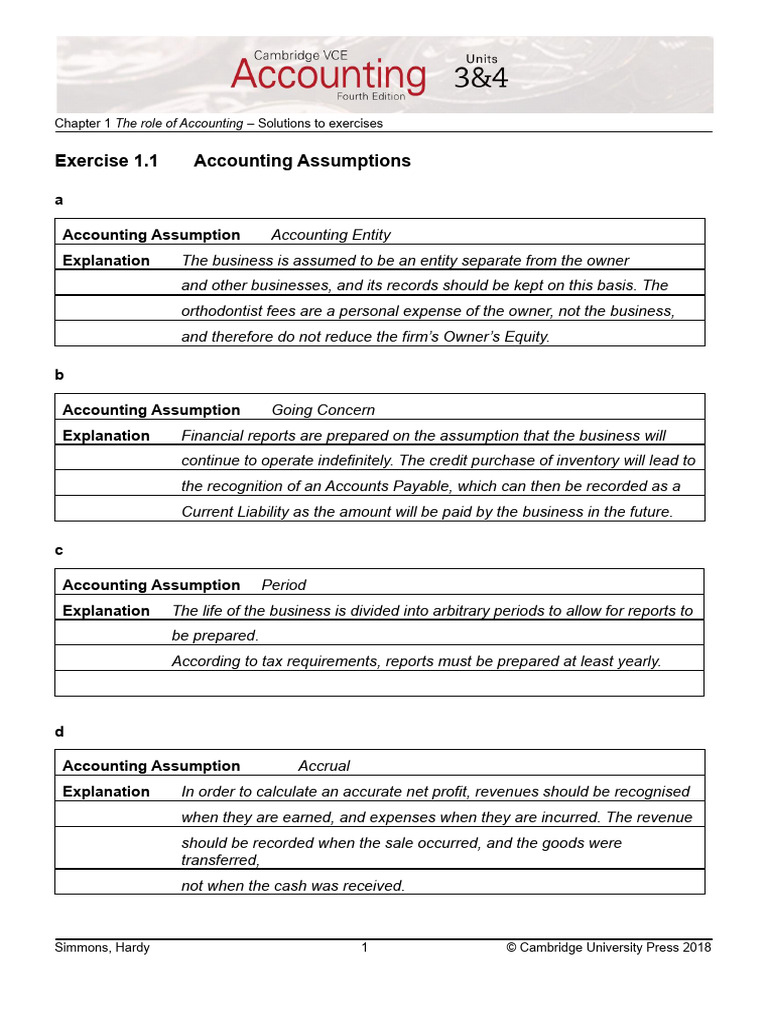 Ch01TheRoleOfAccounting Exercise Solutions | PDF | Balance Sheet ...