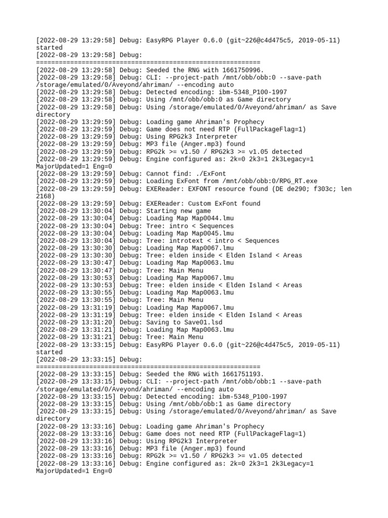 Easyrpg Log | PDF | Computer Programming | Software Engineering