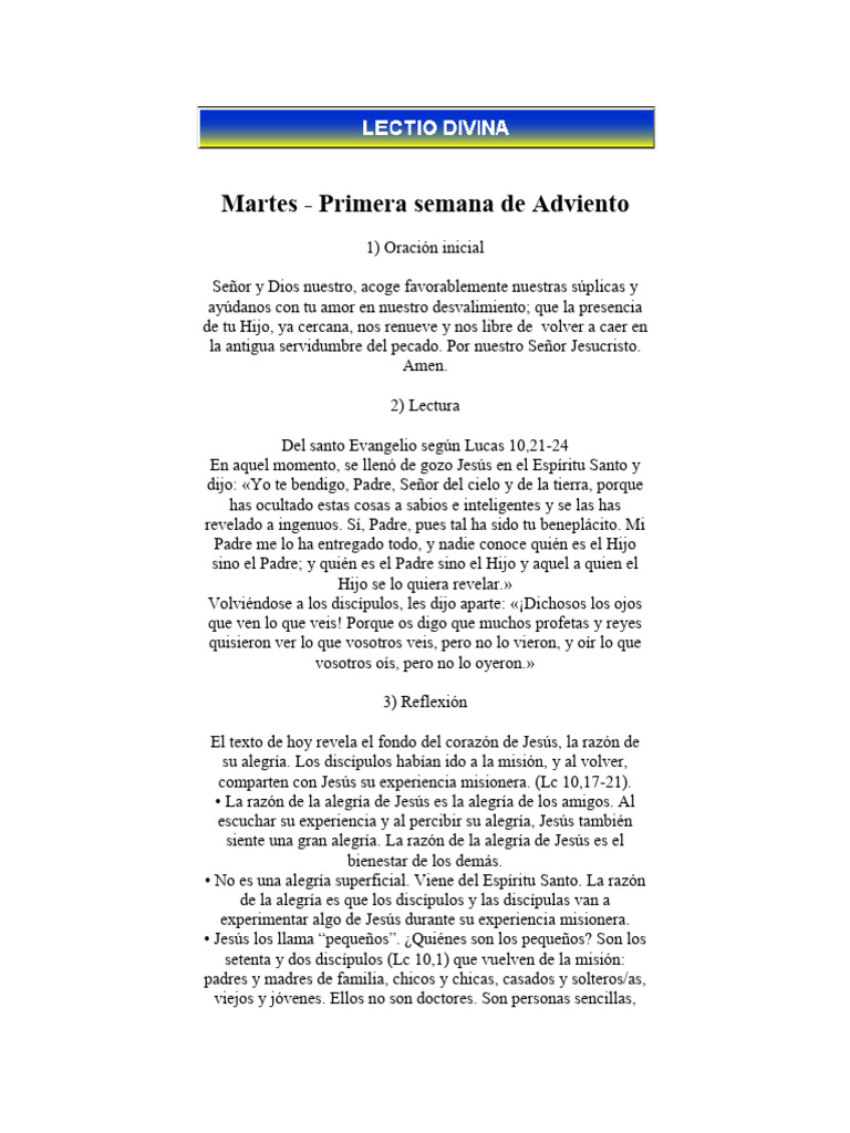 Lectio Divina 4 Pdf Jesús Oración