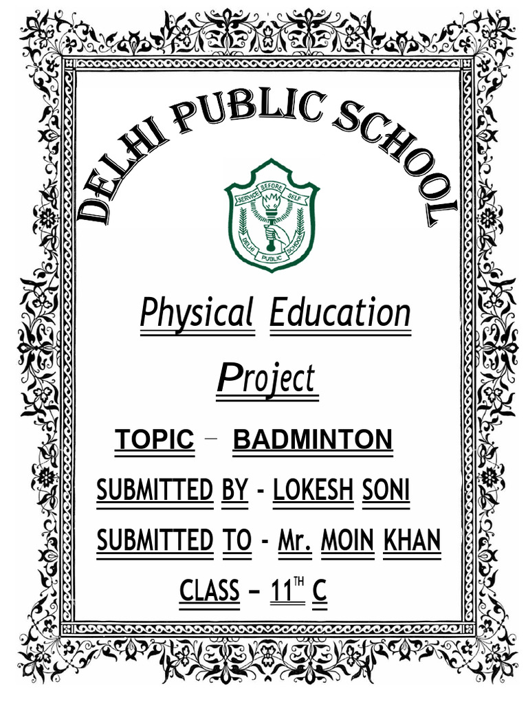 Badminton Project for Class 11 | PDF | Sports