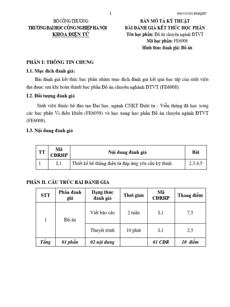 File 9- Bản mô tả kỹ thuật đánh giá -KTHP | PDF