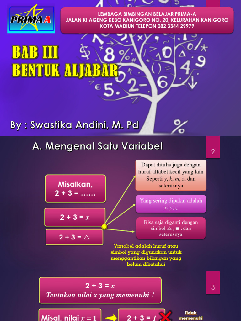 Sederhana dan Variabel dalam Aljabar | PDF