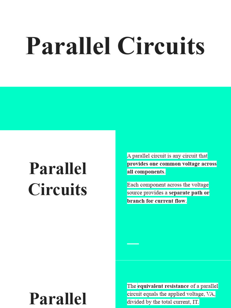 Parallel Circuits Pdf Series And Parallel Circuits Electrical Resistance And Conductance