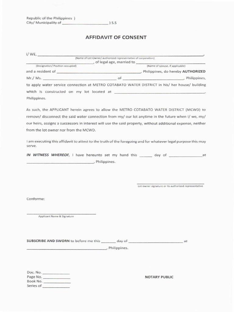 Affidavit of Consent | PDF