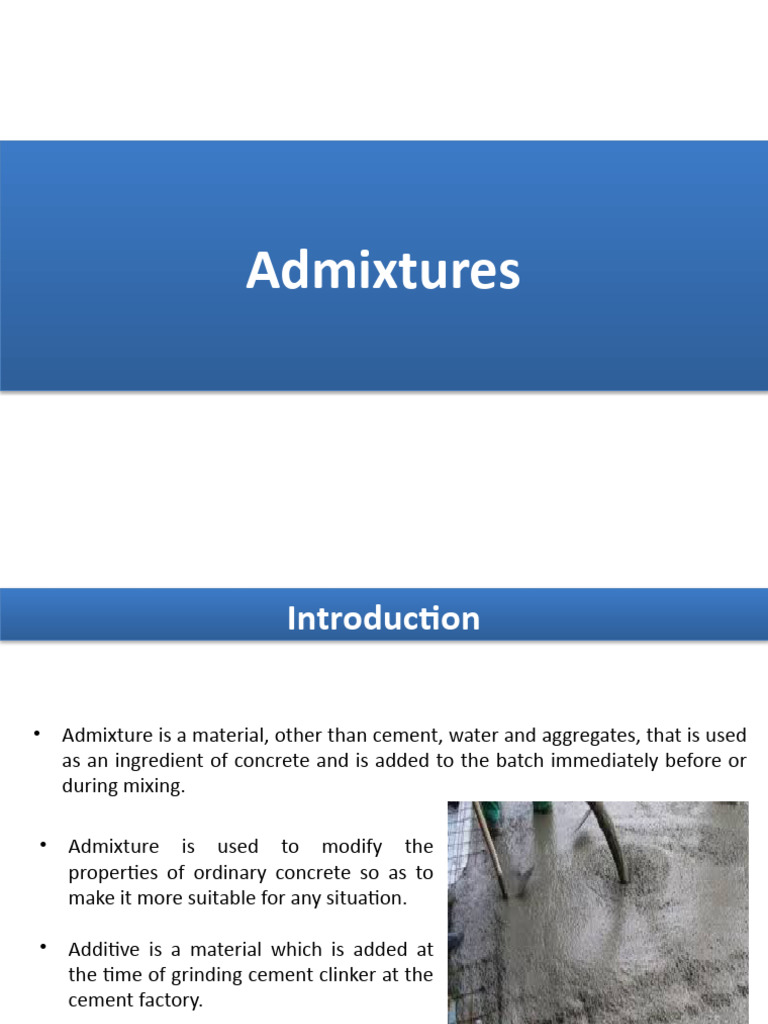 CT PPT (Admixtures) | PDF | Concrete | Fly Ash