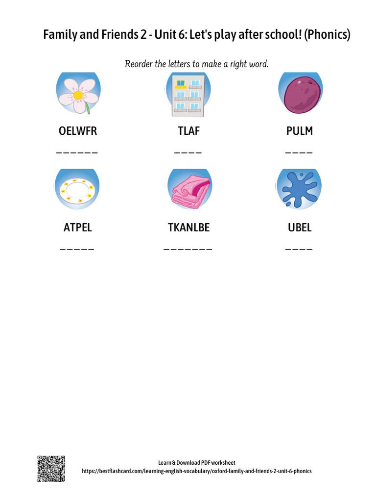 Family and Friends 2 - Unit 6: Let's Play After School! (Phonics) | PDF