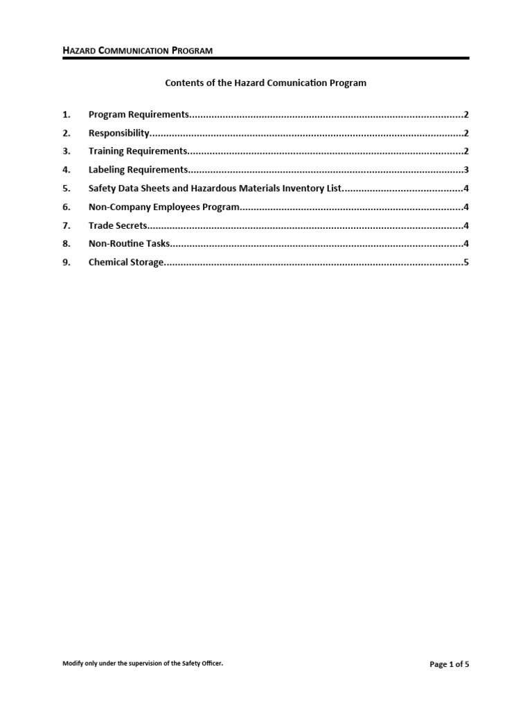 03 Hazard Communication Program | PDF | Occupational Safety And Health | Safety
