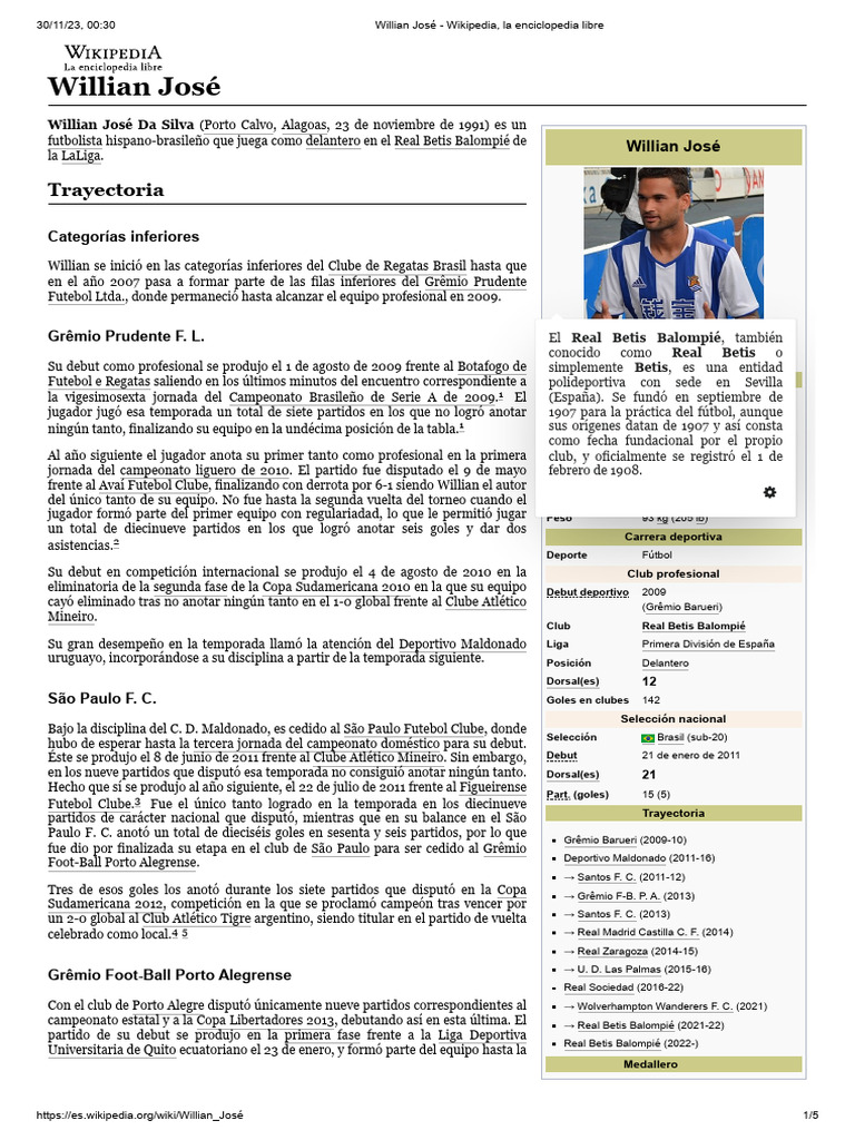 Willian José - Wikipedia, la enciclopedia libre | PDF | Clubes deportivos | Asociación de ...