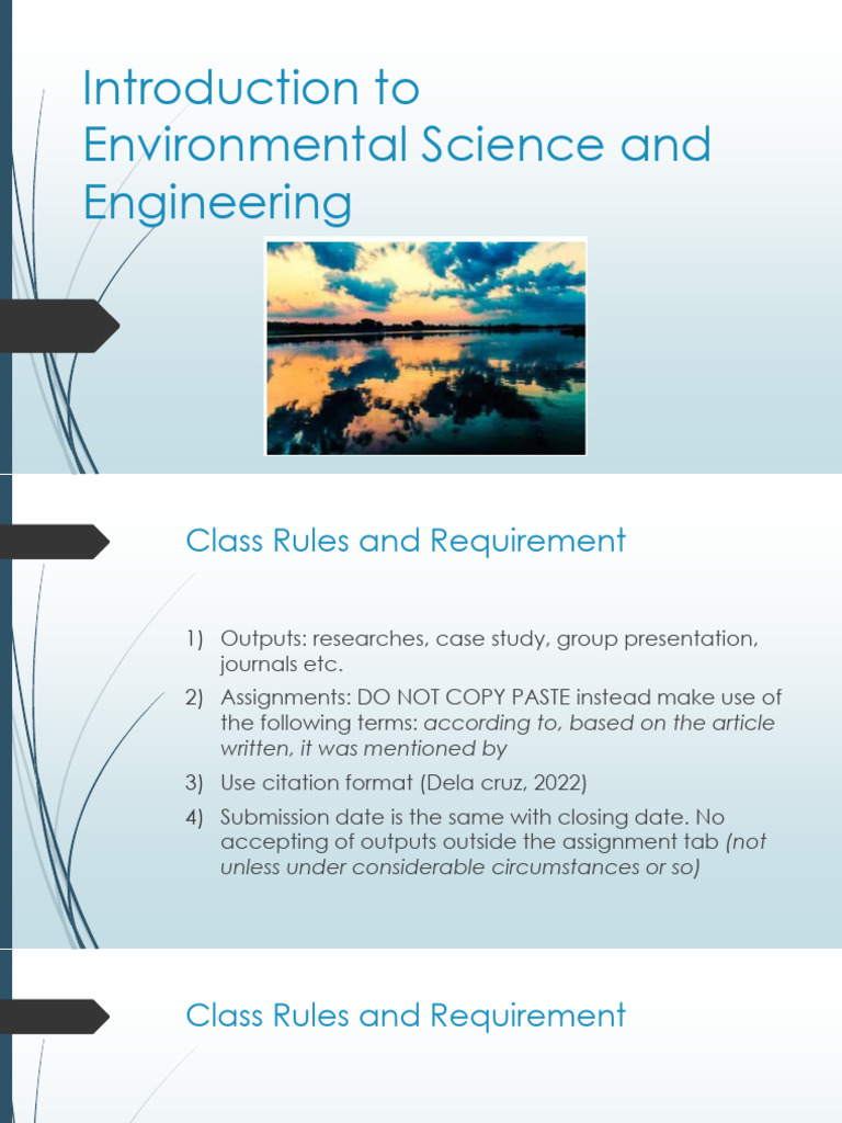 Intro to Environmental Science & Engineering | PDF | Sustainability ...