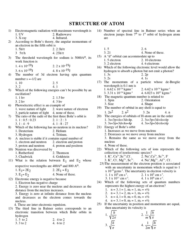 Str Of Atom Pdf Electron Atomic Orbital