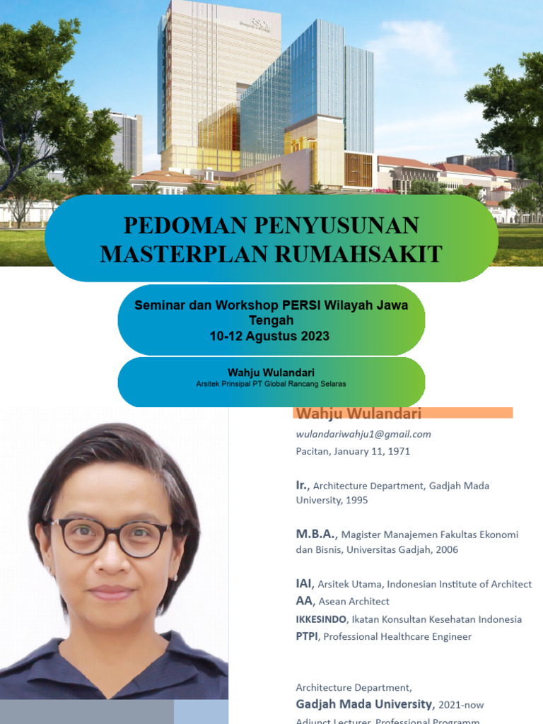 Ir. Wahju Wulandari - PPT Hospital Masterplan | PDF