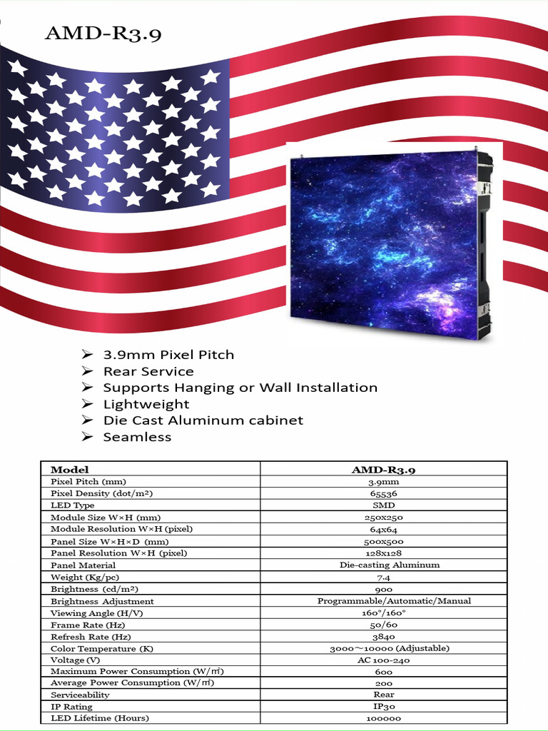 LED Screen AMD-R3.9 Specification | PDF | Home & Garden | Technology ...