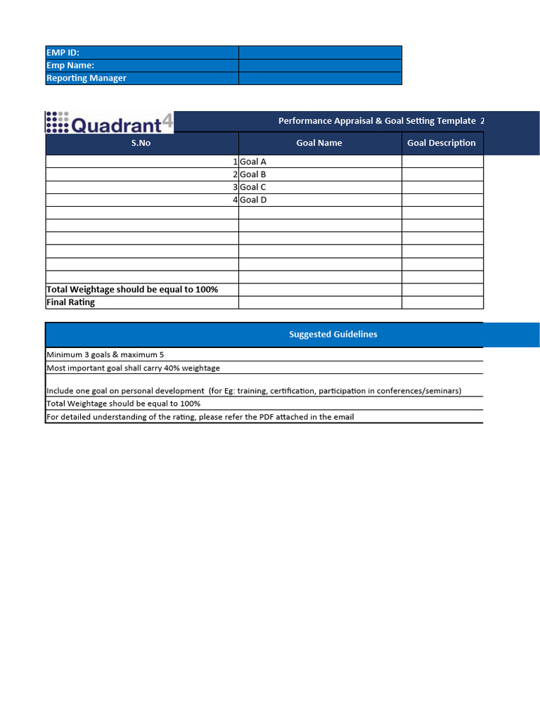 Goal Setting Template | PDF