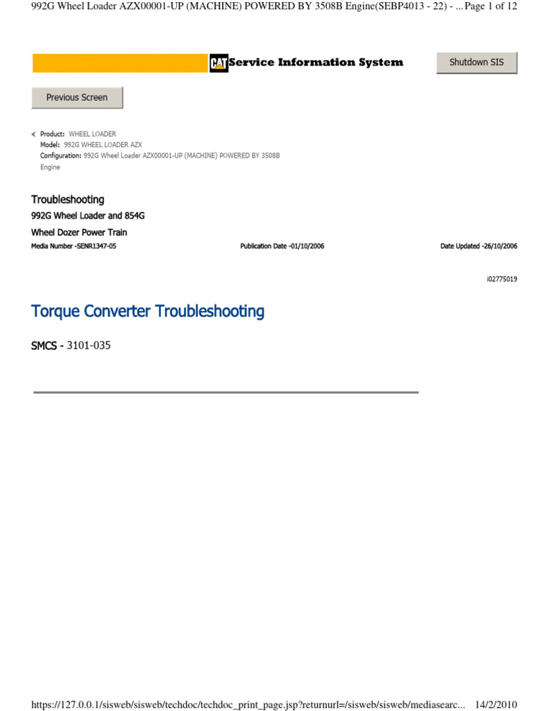 992G Loader Torque Converter Guide | PDF | Clutch | Pump