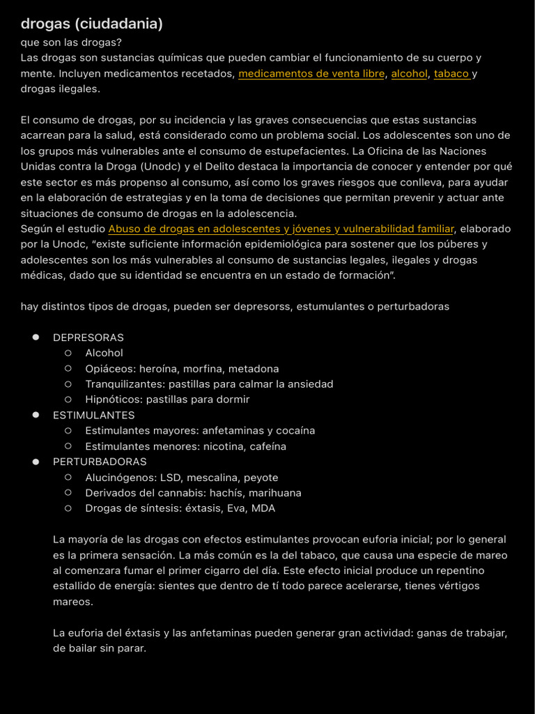 Drogas (Ciudadania) | PDF | La dependencia de sustancias | Drogas