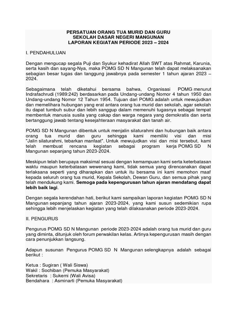 Program Kerja Pomg | PDF | Ilmu Sosial