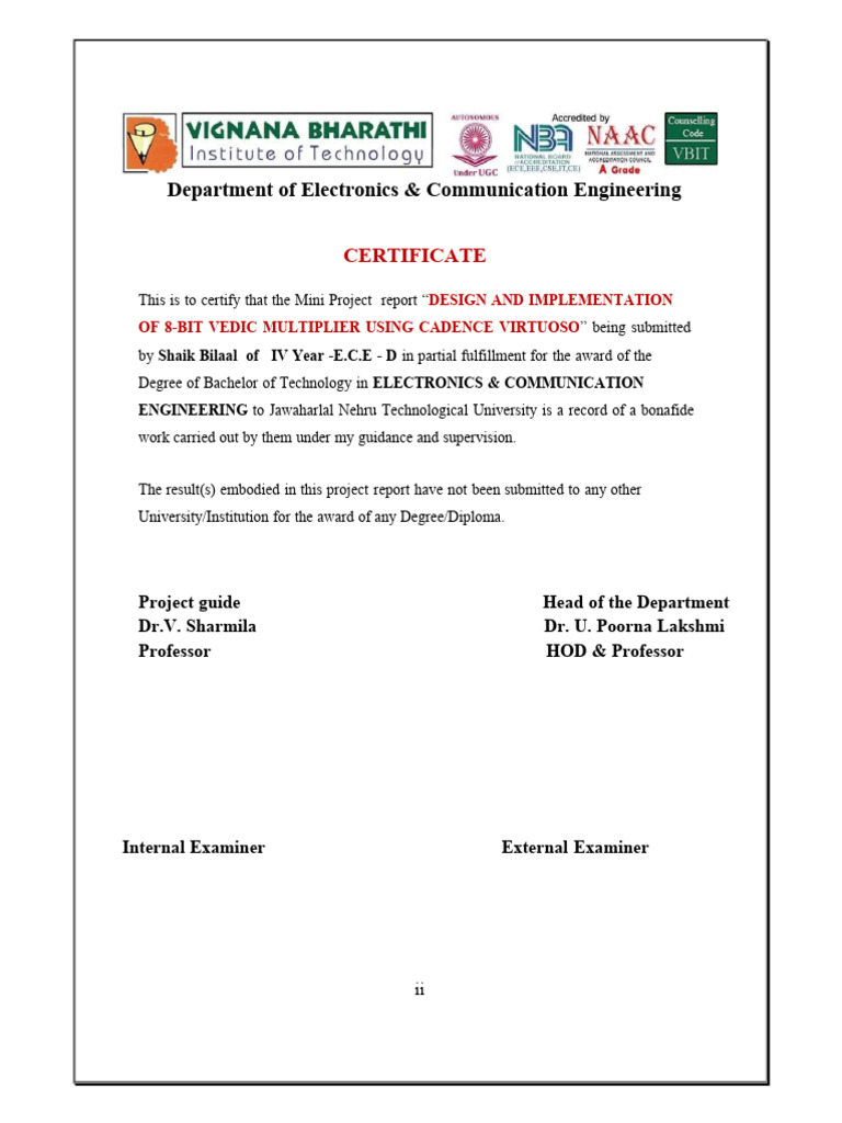 Department of Electronics & Communication Engineering: Certificate | PDF | Art | Computers
