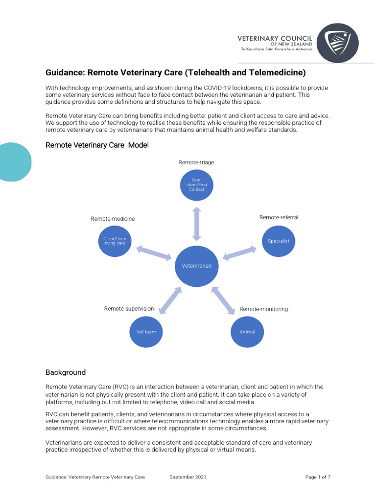 Remote Veterinary Care Guidance | PDF | Veterinary Medicine | Health Care