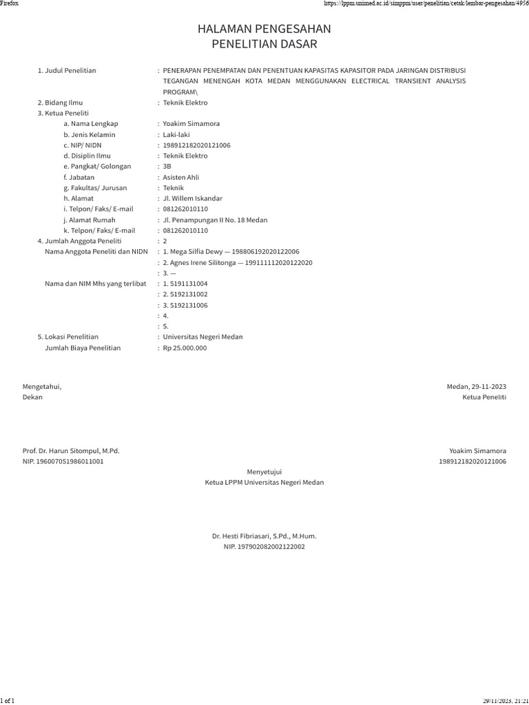 Lembar Pengesahan | PDF