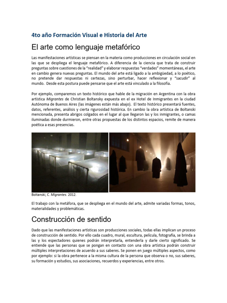 El Arte Como Lenguaje Metafórico y Contrucción de Sentido | PDF ...
