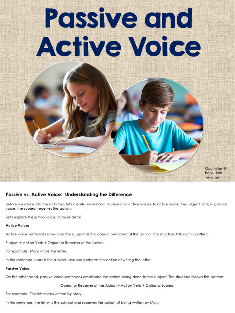 Active and Passive Voice | PDF | Subject (Grammar) | Linguistic Morphology