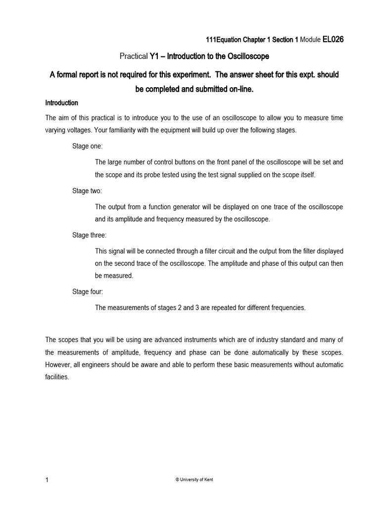Y1 - Scope Expt | PDF | Amplitude | Phase (Waves)