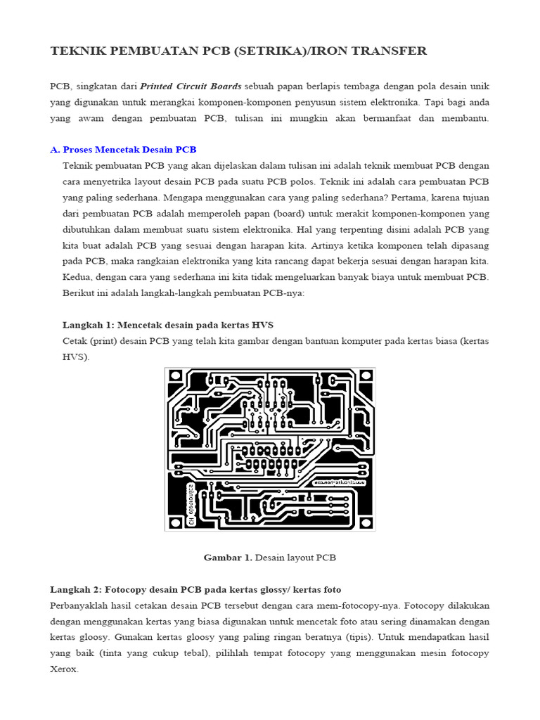 Proses Pembuatan PCB Sederhana | PDF | Teknologi & Rekayasa