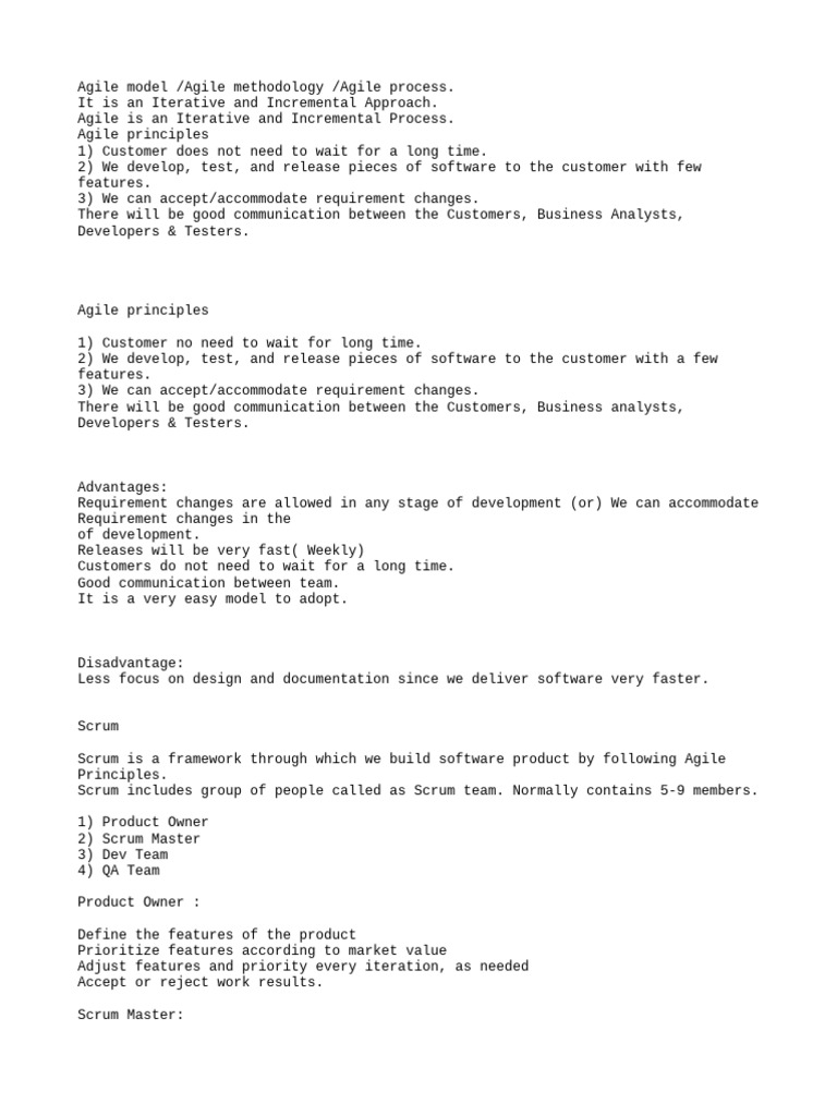 Agile Model And Scrum Pdf Scrum Software Development Agile Software Development 