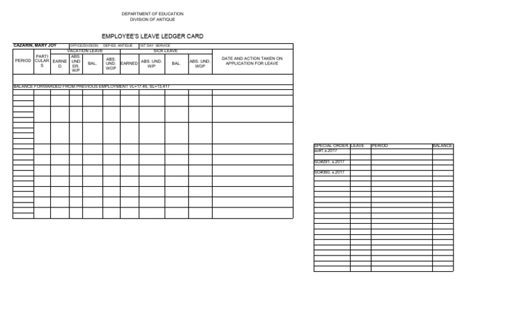 Ledger of Leave | PDF