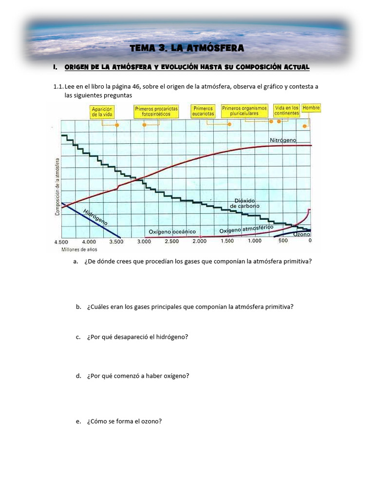 Cuadernillo Trabajo LA ATMÓSFERAvillarejo19-20 | PDF | Atmósfera ...