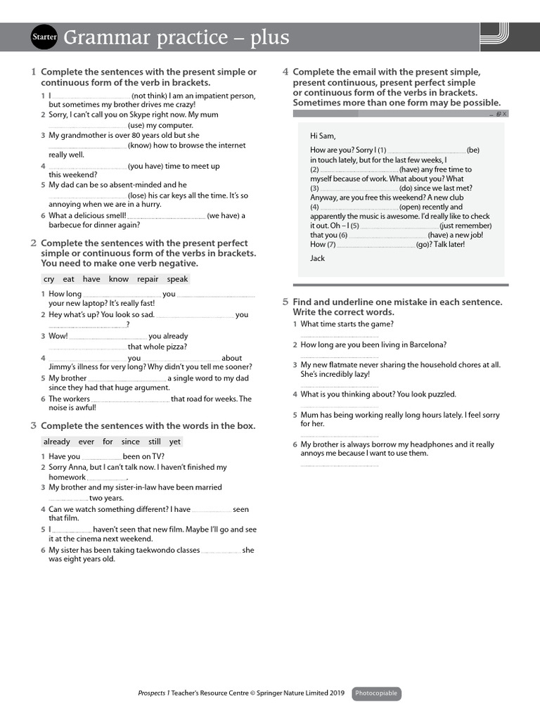 FP1 U0S Grammar Practice Plus | PDF | Language Mechanics | Grammar