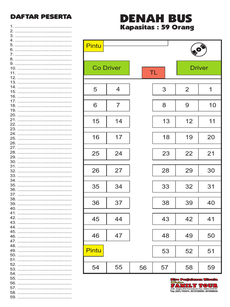 Denah Tempat Duduk Bus | PDF