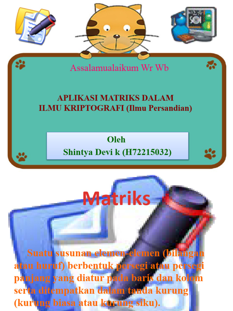 Aplikasi Matriks Dalam Kriptografi | PDF | Metode & Bahan Ajar