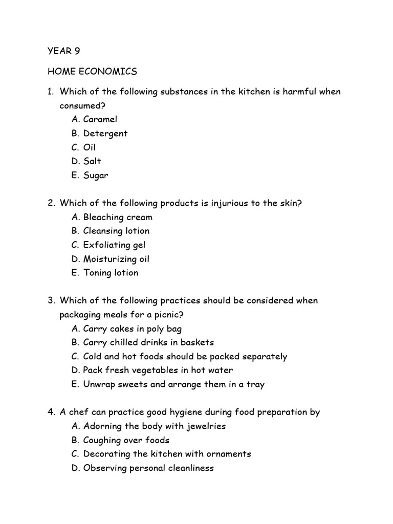 First End of Term Exam 9 | PDF | Clothing | Textiles