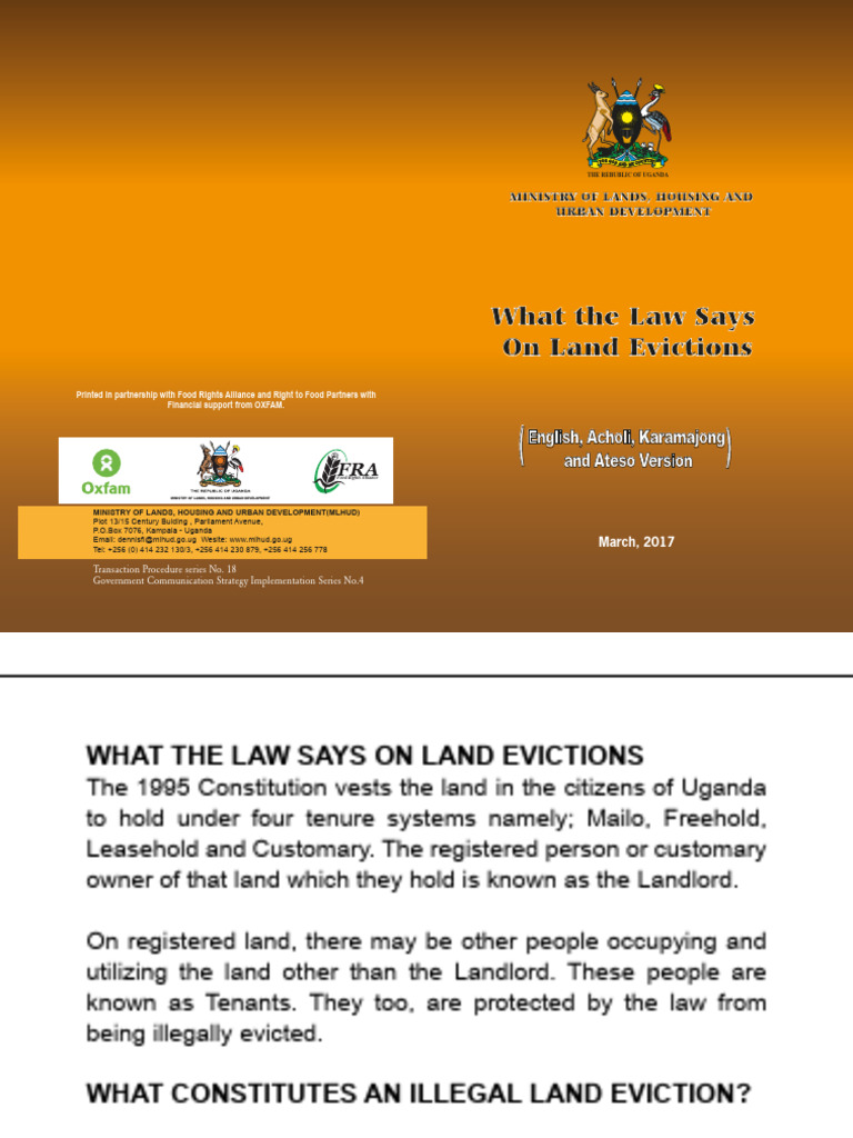 Understanding Land Evictions in Uganda | PDF | Leasehold Estate | Eviction