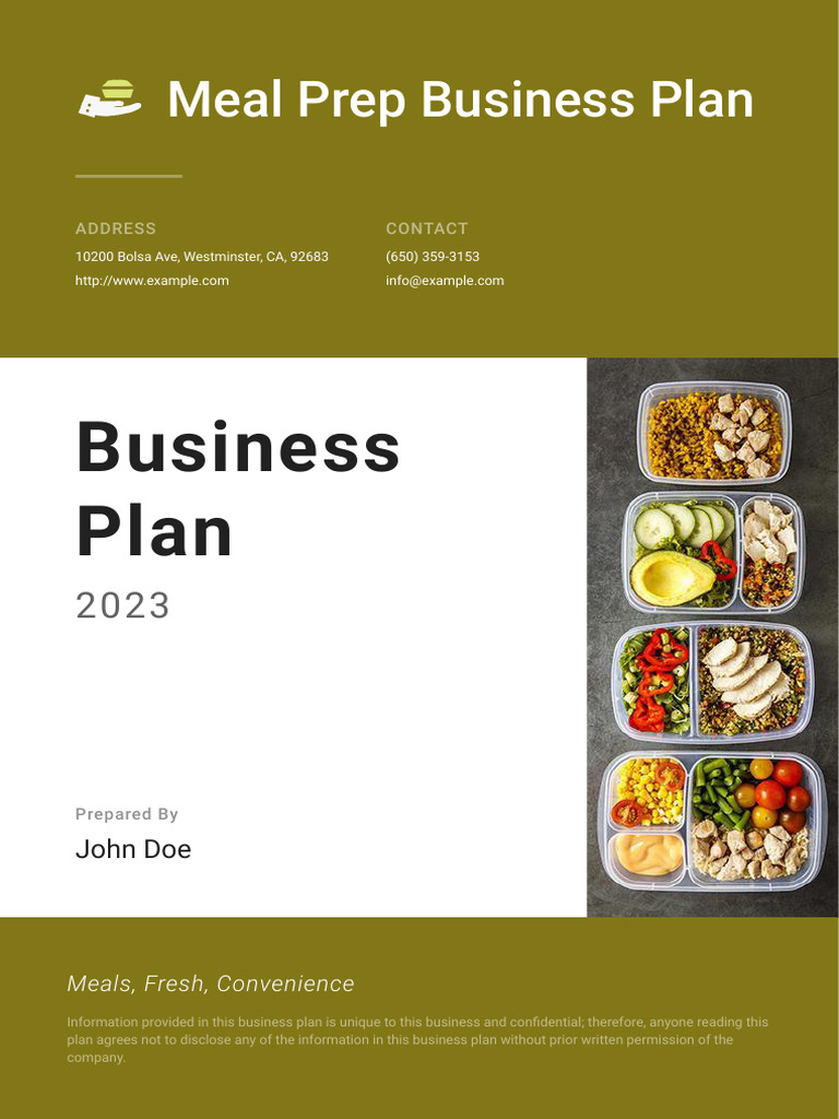 Meal Prep Business Plan | PDF | Marketing | Business Plan