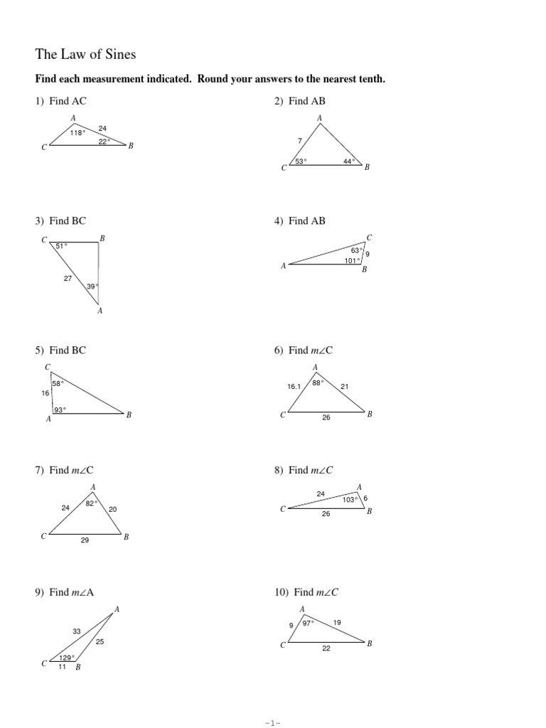 Law of Sines | PDF | Euclidean Plane Geometry | Classical Geometry