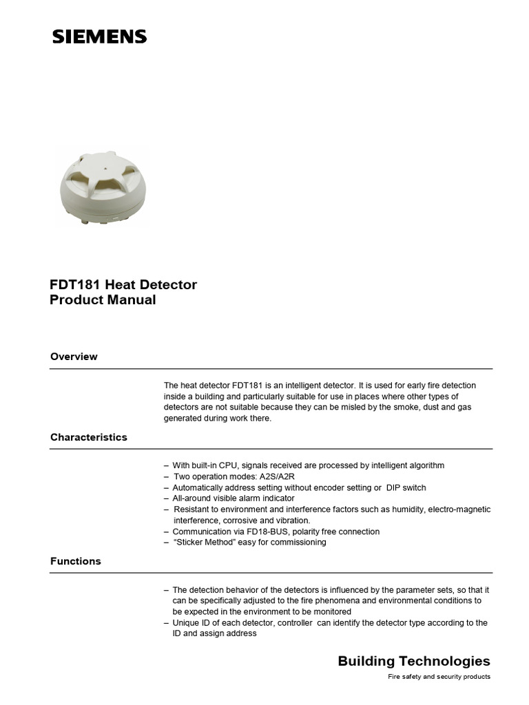 Heat Detector Installation Guide | PDF | Sensor | Electricity
