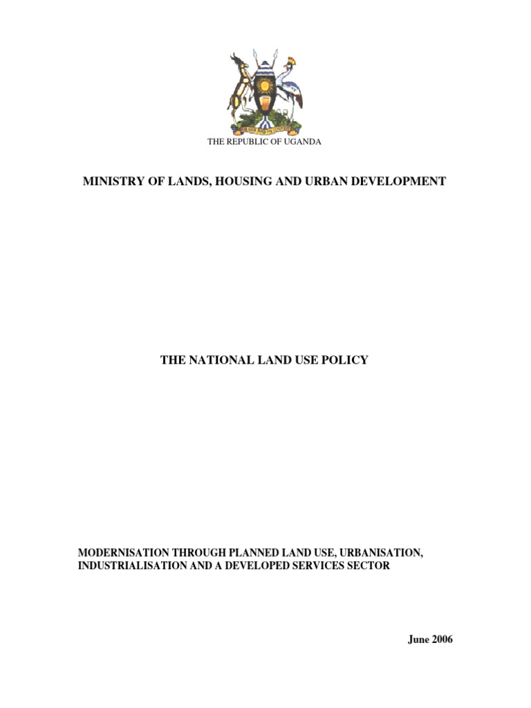 National Land Use Policy | PDF | Agriculture | Soil