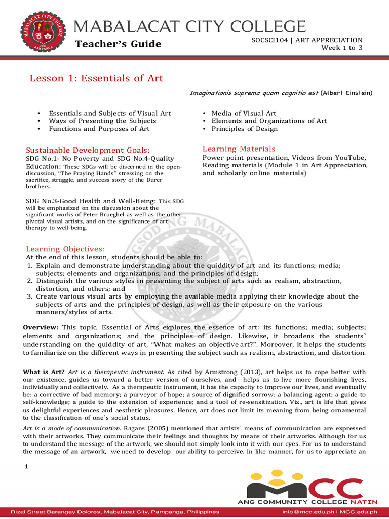 Lesson 1-Art Appreciation | Download Free PDF | Sculpture | Paintings