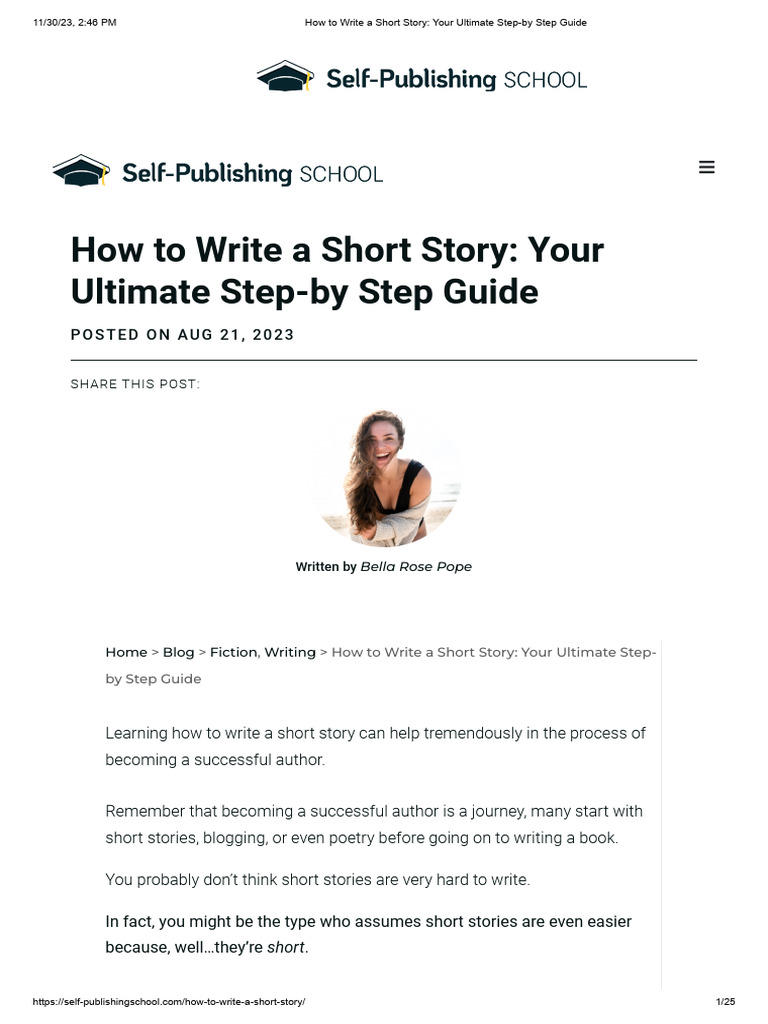 How To Write A Short Story - Your Ultimate Step-By Step Guide | PDF
