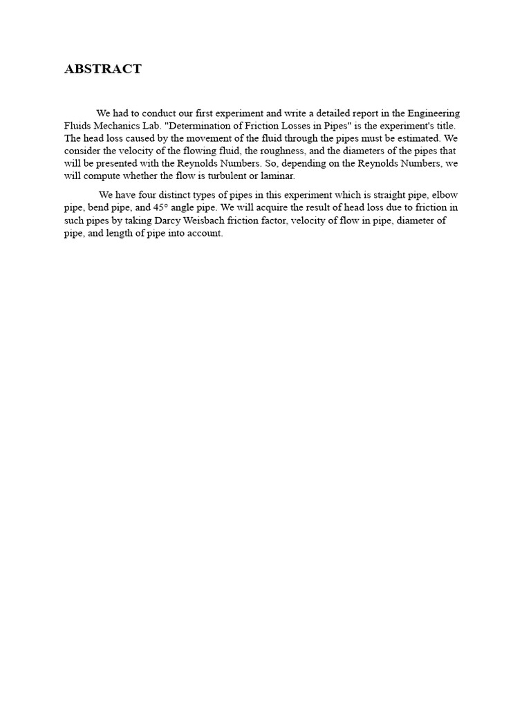 Abstract, Intro, Conclusion Lab 3 | PDF | Reynolds Number | Turbulence