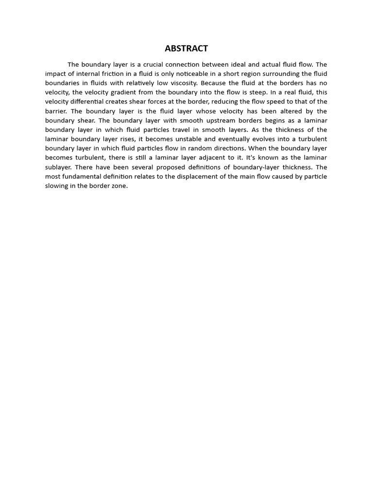 Abstract, Intro, Conclusion Lab 2-1 | PDF | Boundary Layer | Fluid ...