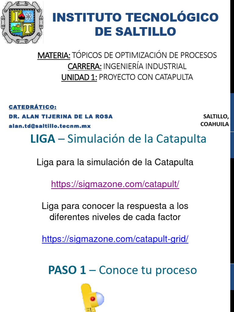 Proyecto Six Sigma - Catapulta | PDF