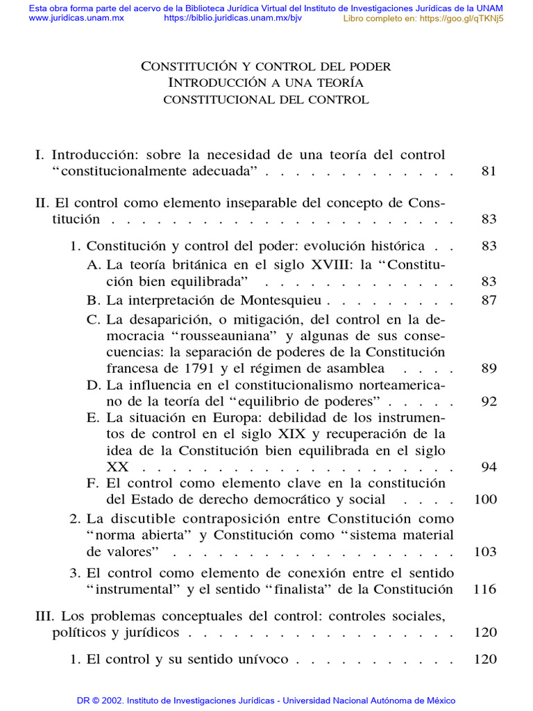 Constitución Y Control De Poder Pdf Constitución Democracia