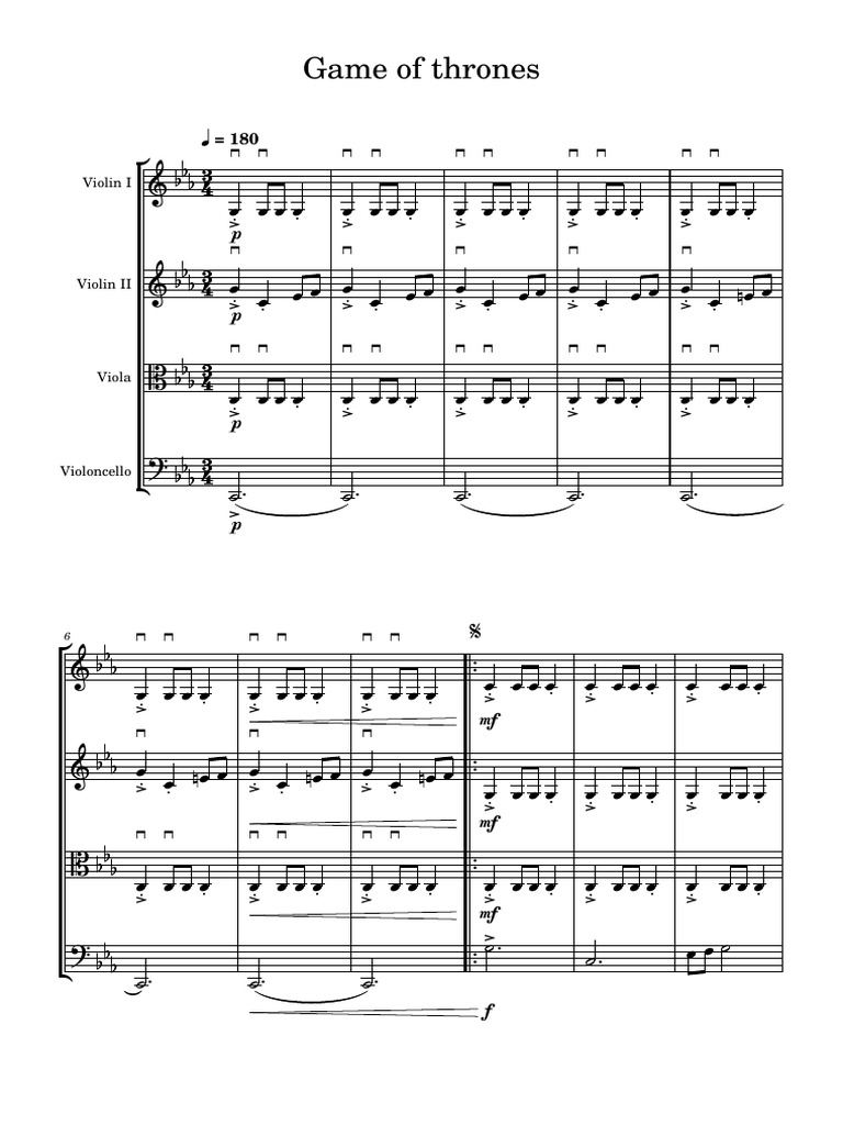 Game of Thrones-Score and Parts | PDF | Compositions | Orchestras